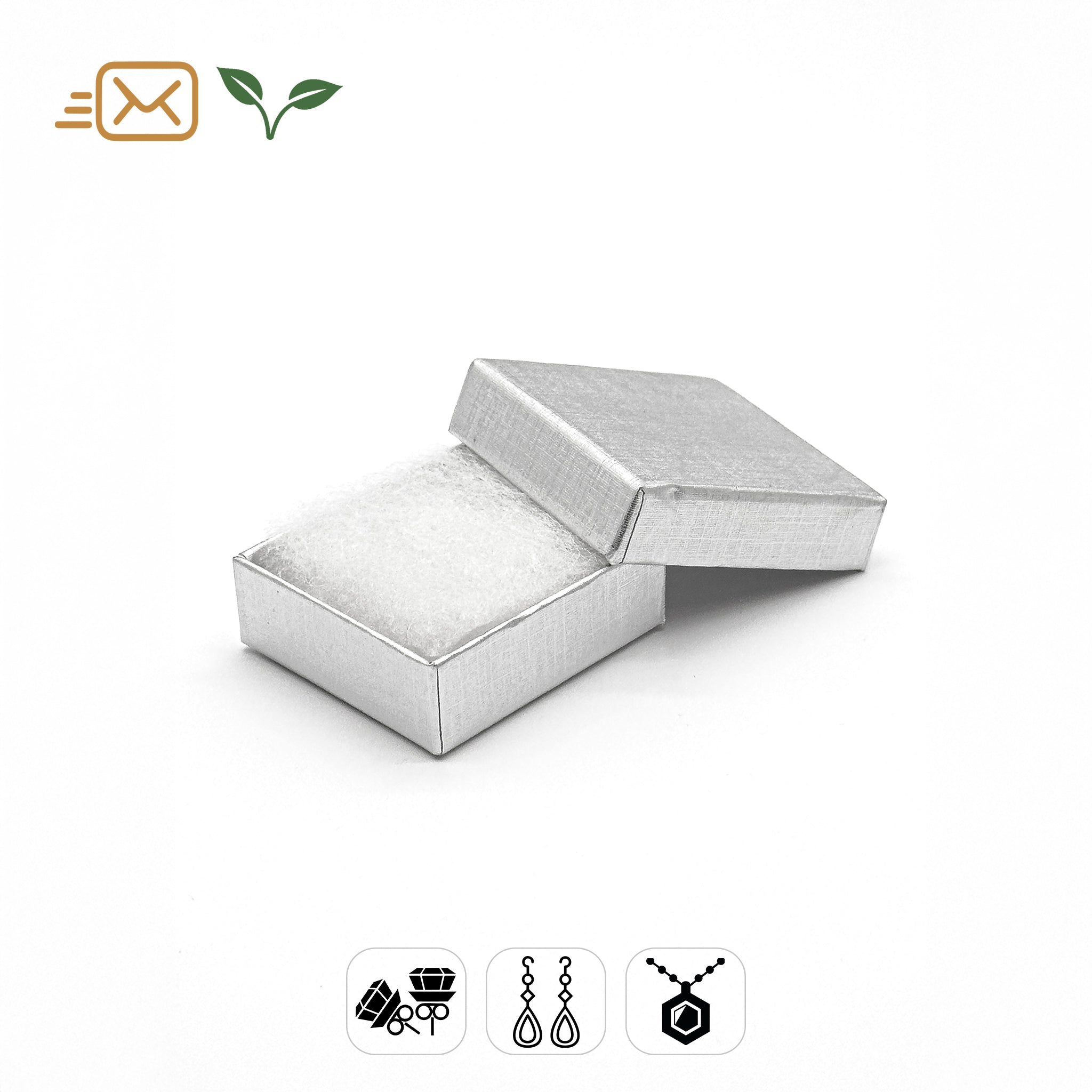 Foil Silver Jewellery Box – Slim, Textured & Postal-Ready – Karina Krafts